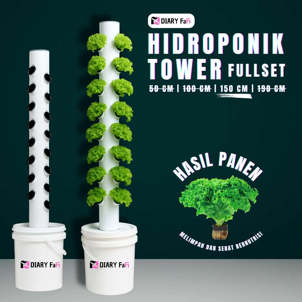 Jual HIDROPONIK TOWER | 150 CM | 4 INCH | HIDROPONIK SET LENGKAP ...