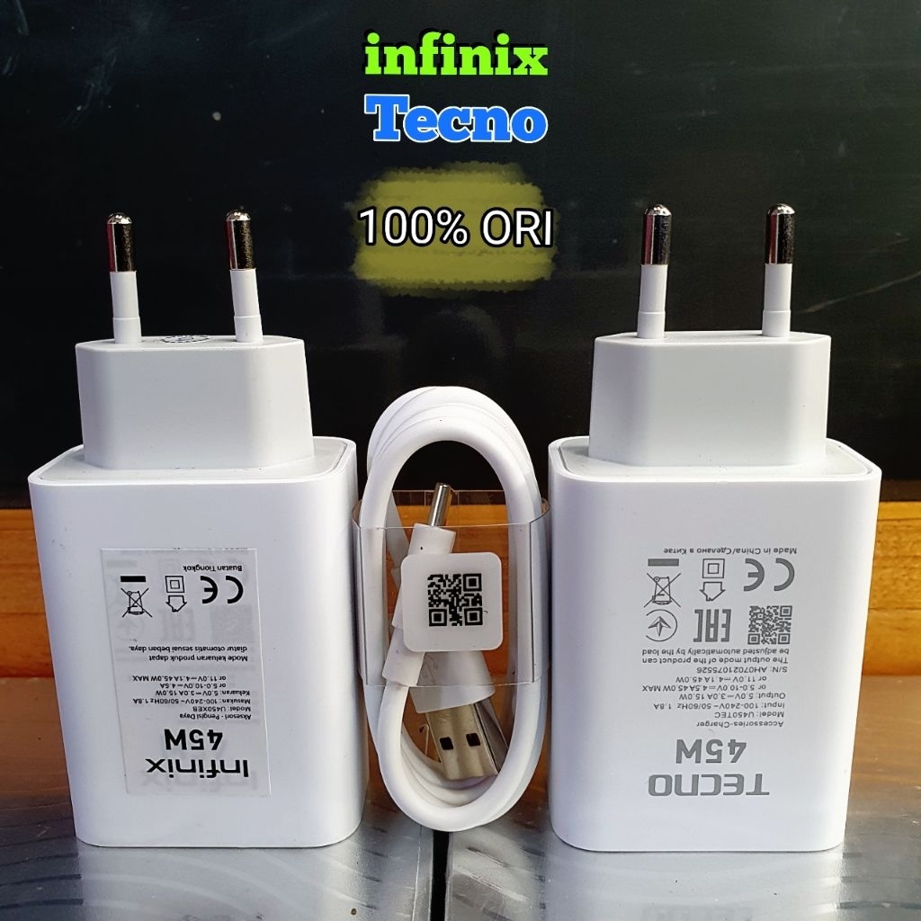 Jual Charger Infinix dan Tecno 45 watt Original 100% || Charger infinix Note 40 || Charger ...