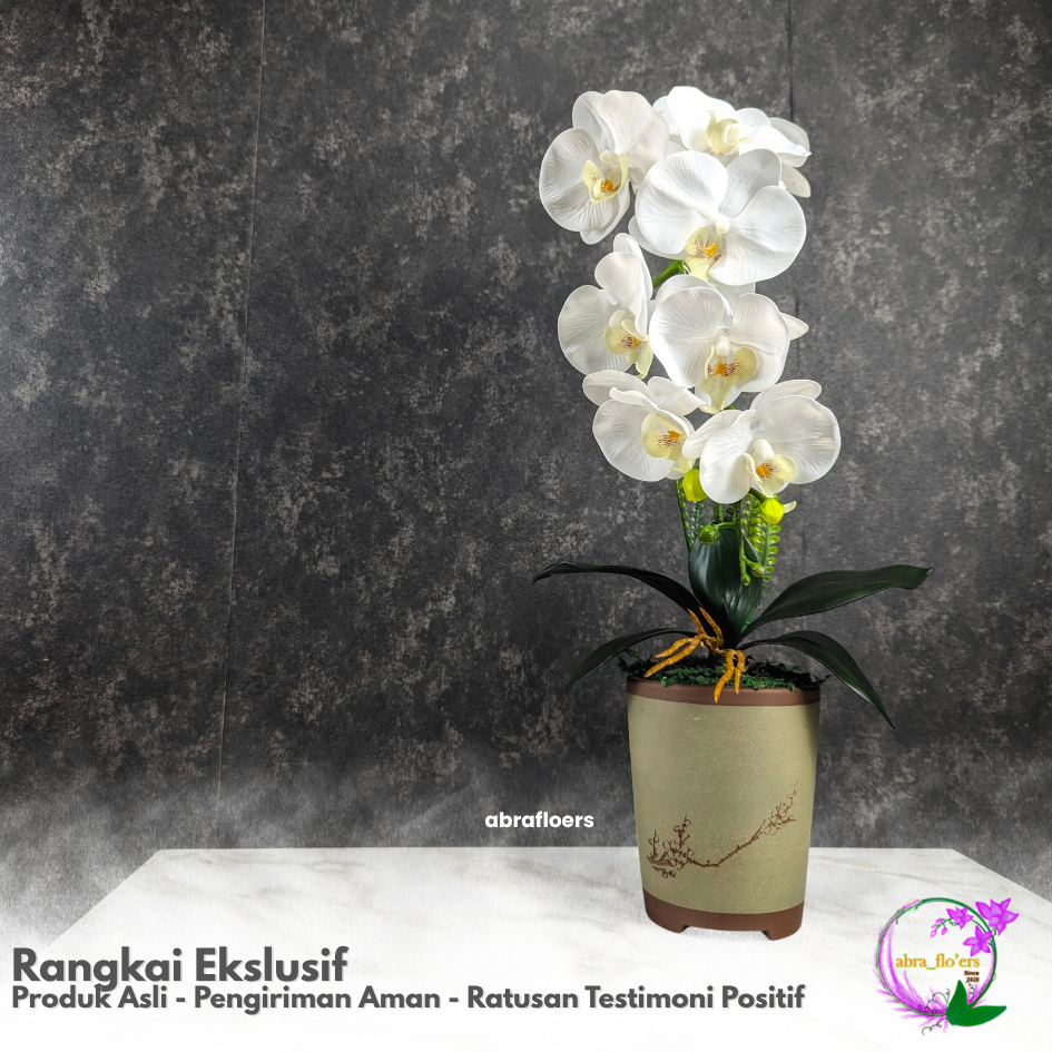Jual Abra Floers - Rangkaian Bunga Artificial - Anggrek Latex - Pot ...
