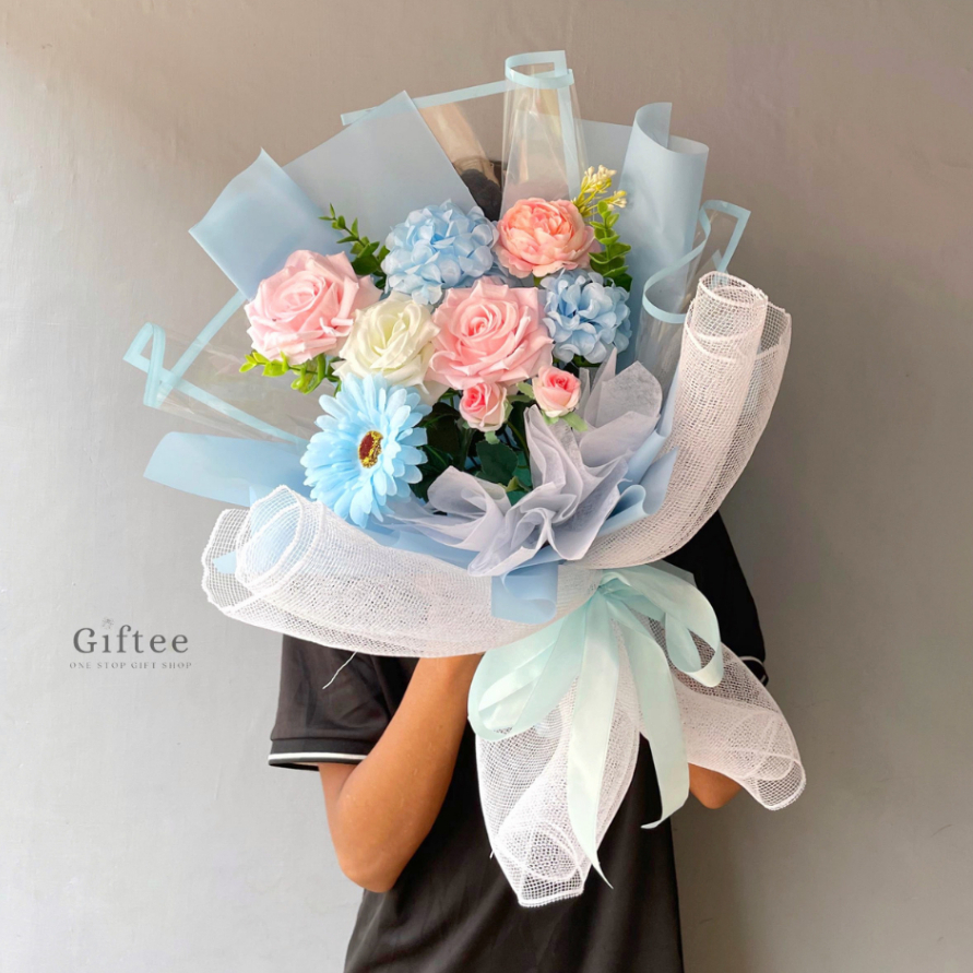 Jual BUKET BUNGA CHARMING MAWAR ROSE GERBERA DAHLIA PALSU BUATAN ...