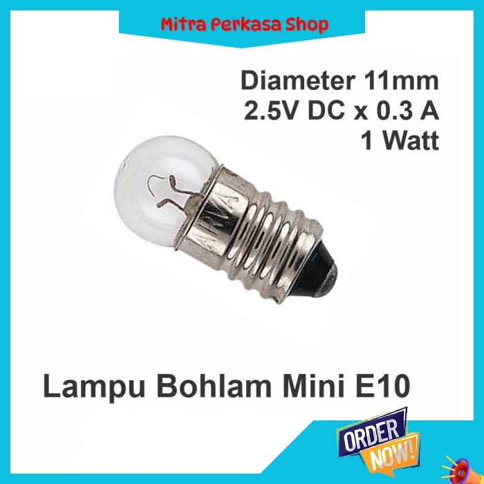 Jual Bohlam lampu senter 2.5 volt / Bohlam praktek / Lampu Bohlam E10 ...