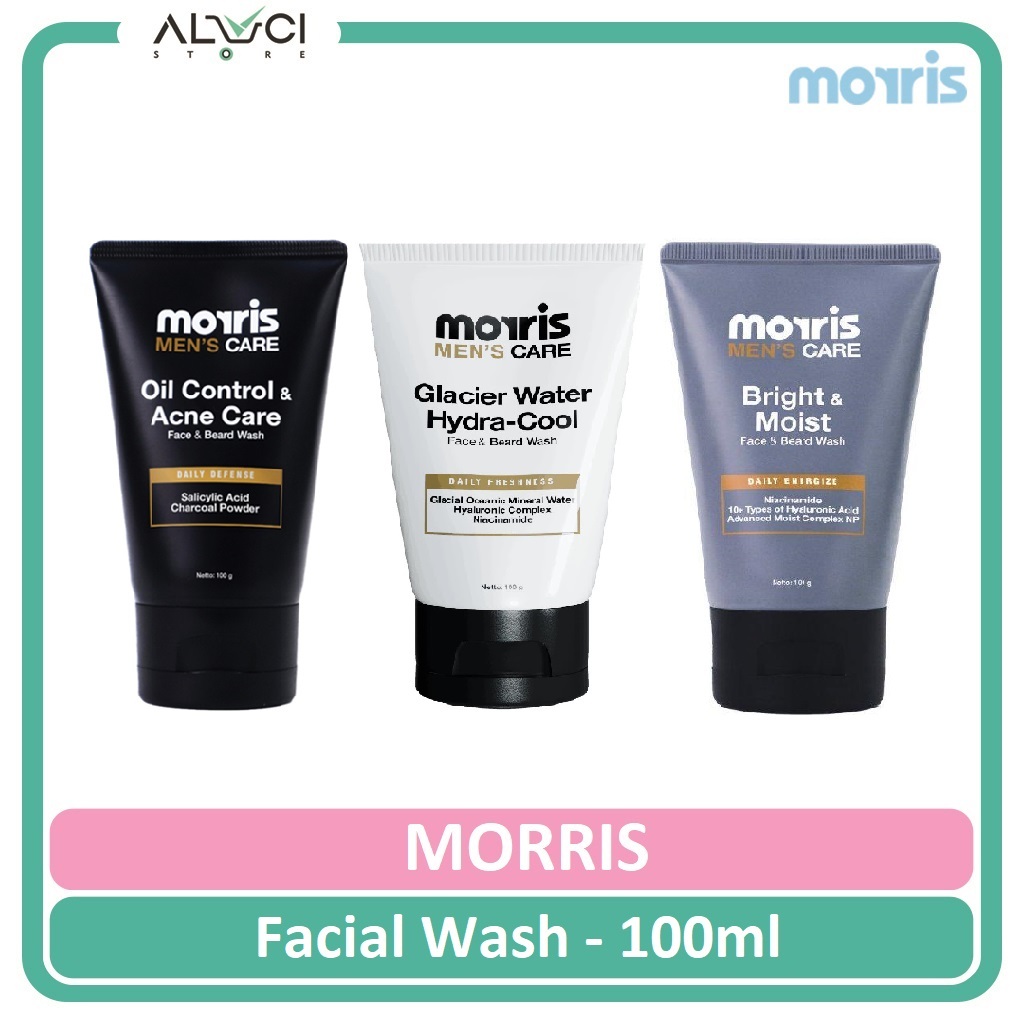 Jual Morris Face & Beard Wash Facial Wash Sabun Cuci Muka Pria 100ml ...