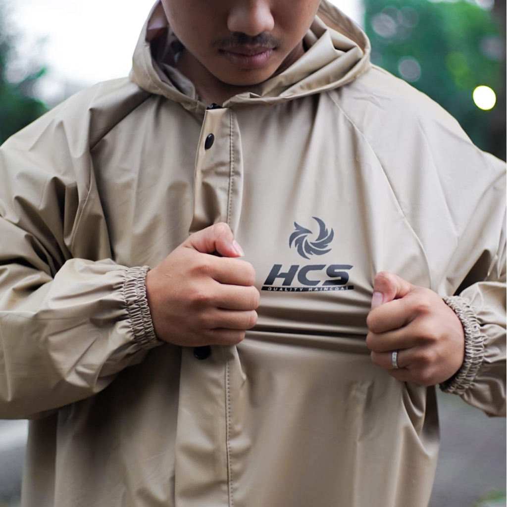Jual HCS jas hujan tebal kuat Pria wanita anti rembes Cream series | Shopee Indonesia