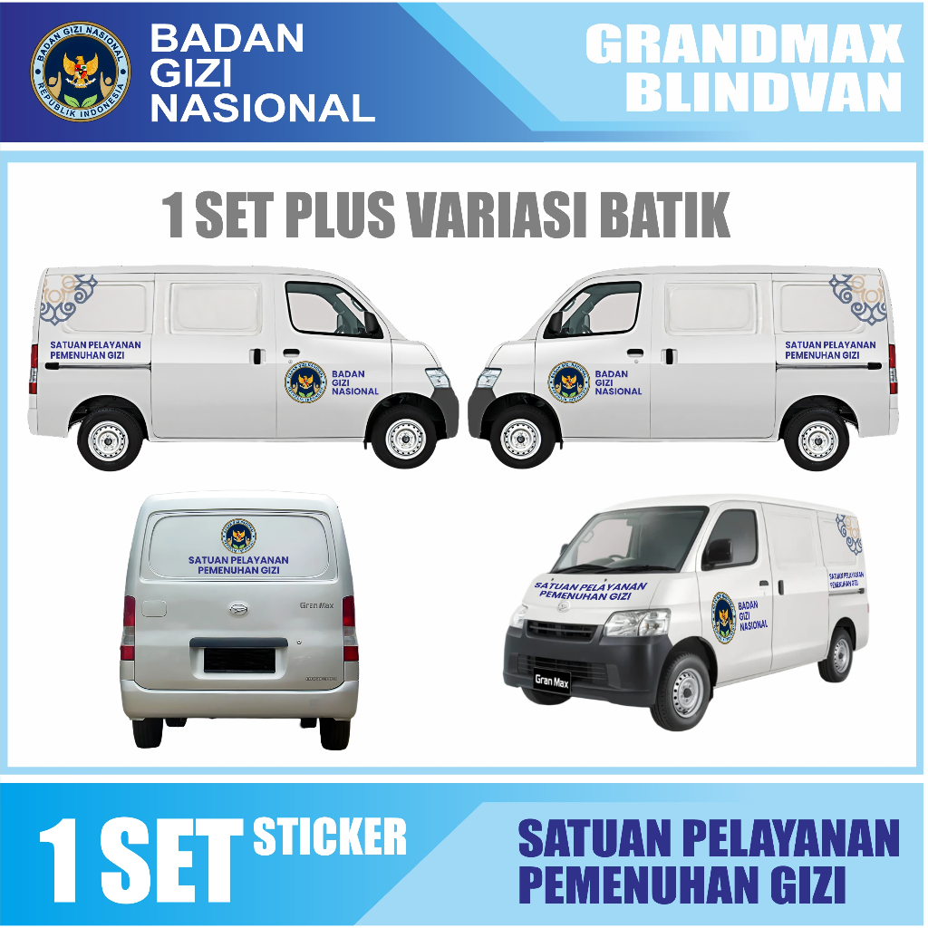 Jual satu set stiker mobil sppg | stiker mobil mbg | makan gratis ...