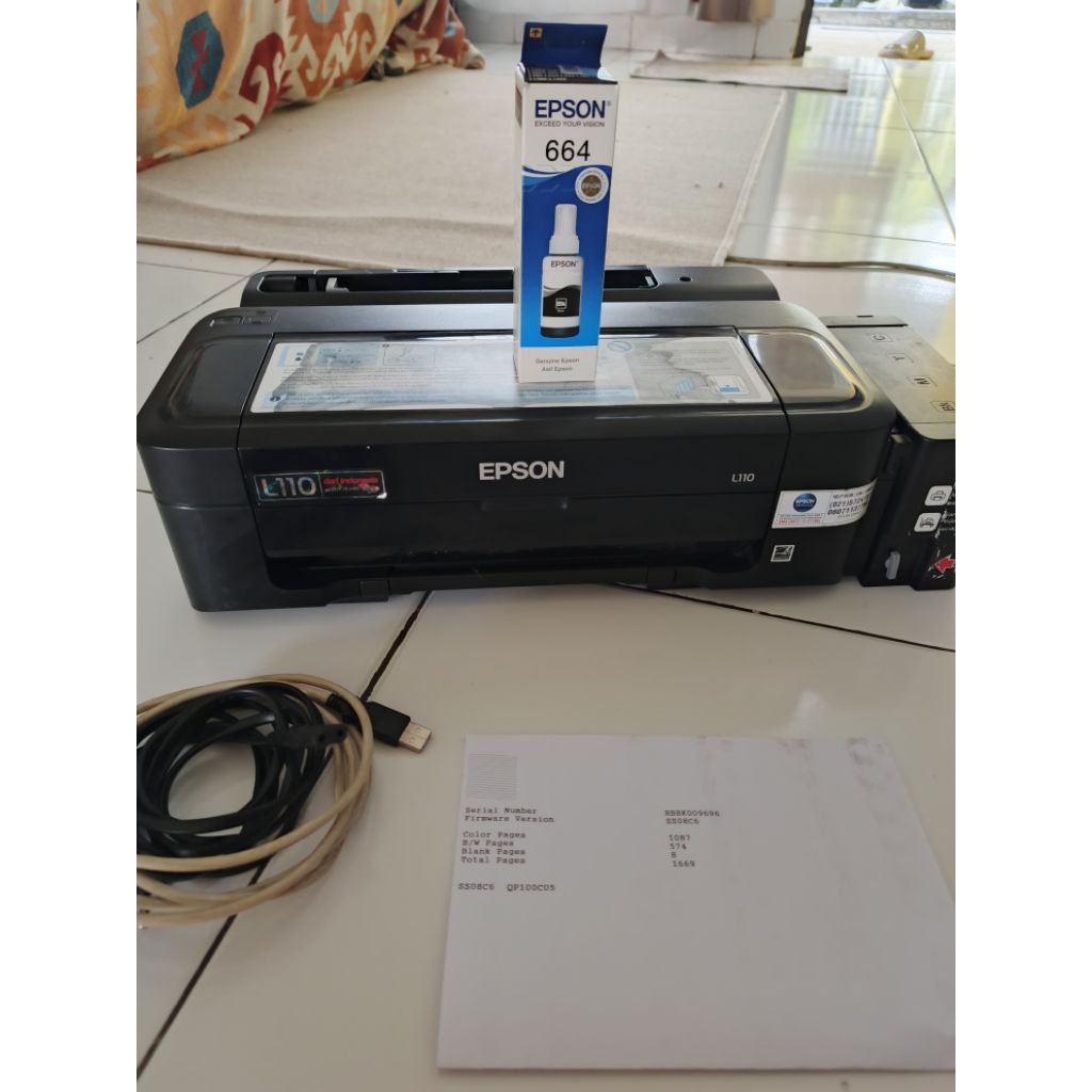 Jual Printer Epson L110 bekas / second, cetak cuma hitam only | Shopee ...