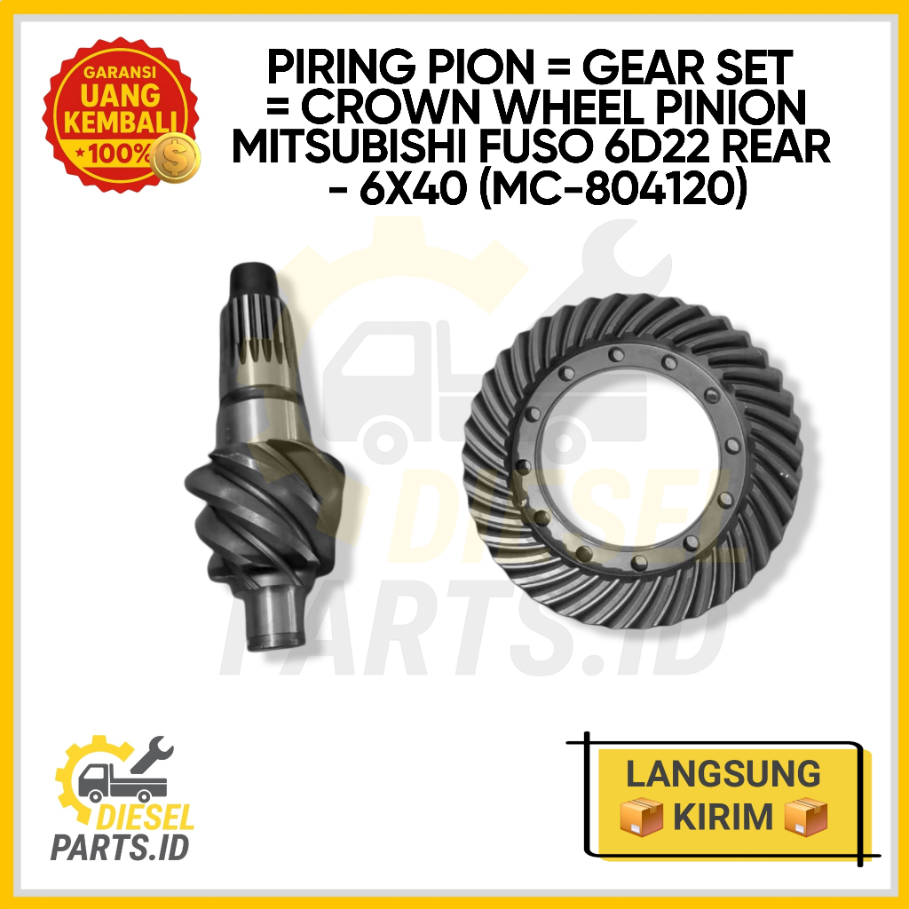 Jual Piring Pion Gear Set Crown Wheel Pinion Mitsubishi Fuso 6D22 Rear ...