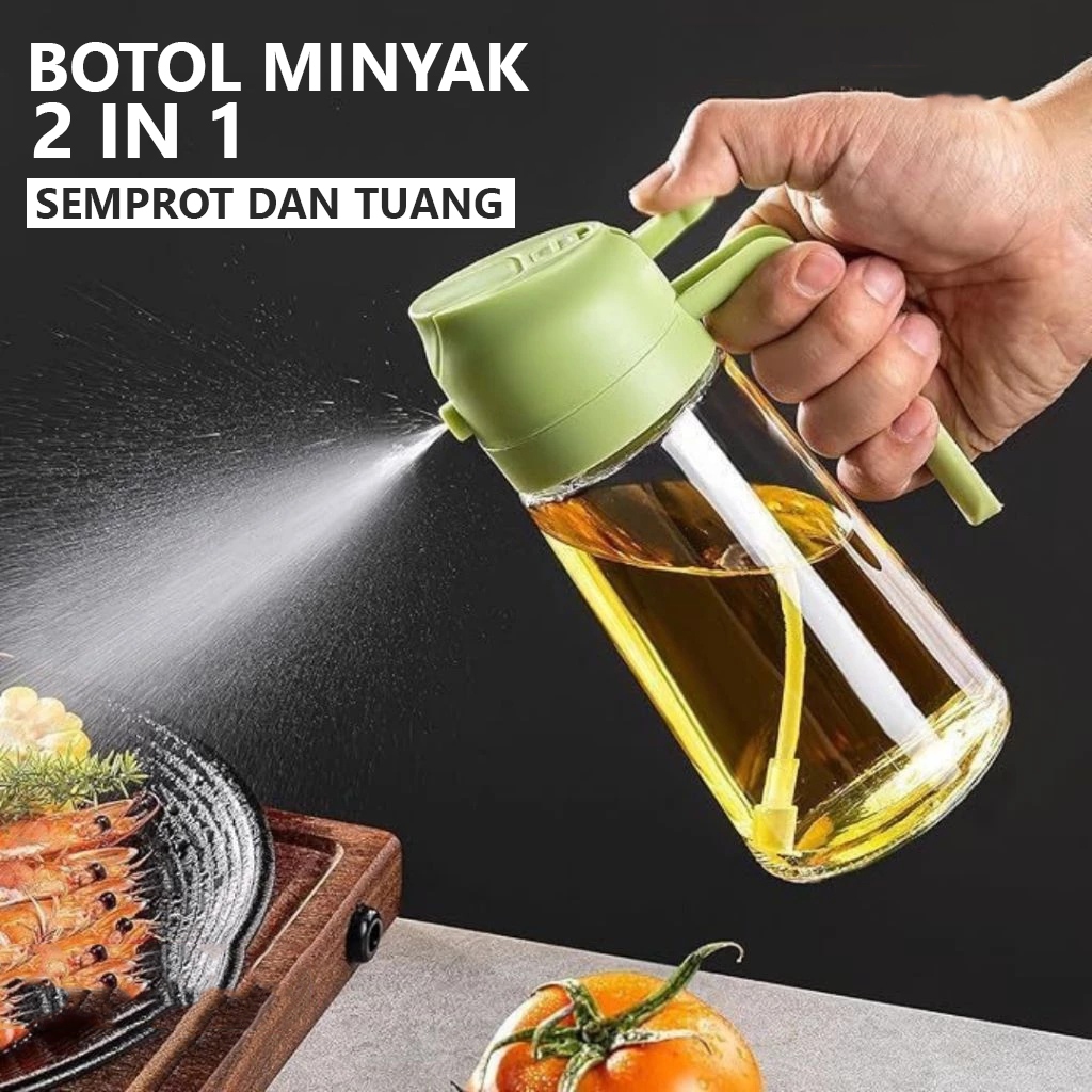 Jual Botol Minyak Kaca Spray 500 ML Anti Tumpah Dispenser Minyak Goreng ...