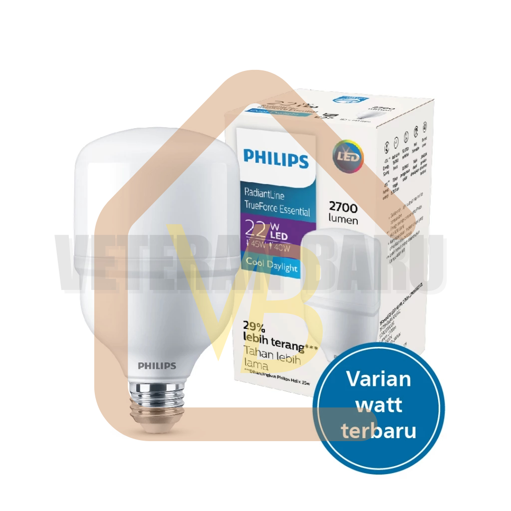 Jual Lampu LED Philips Bohlam Radiantline TrueForce Essential 22W 22 ...