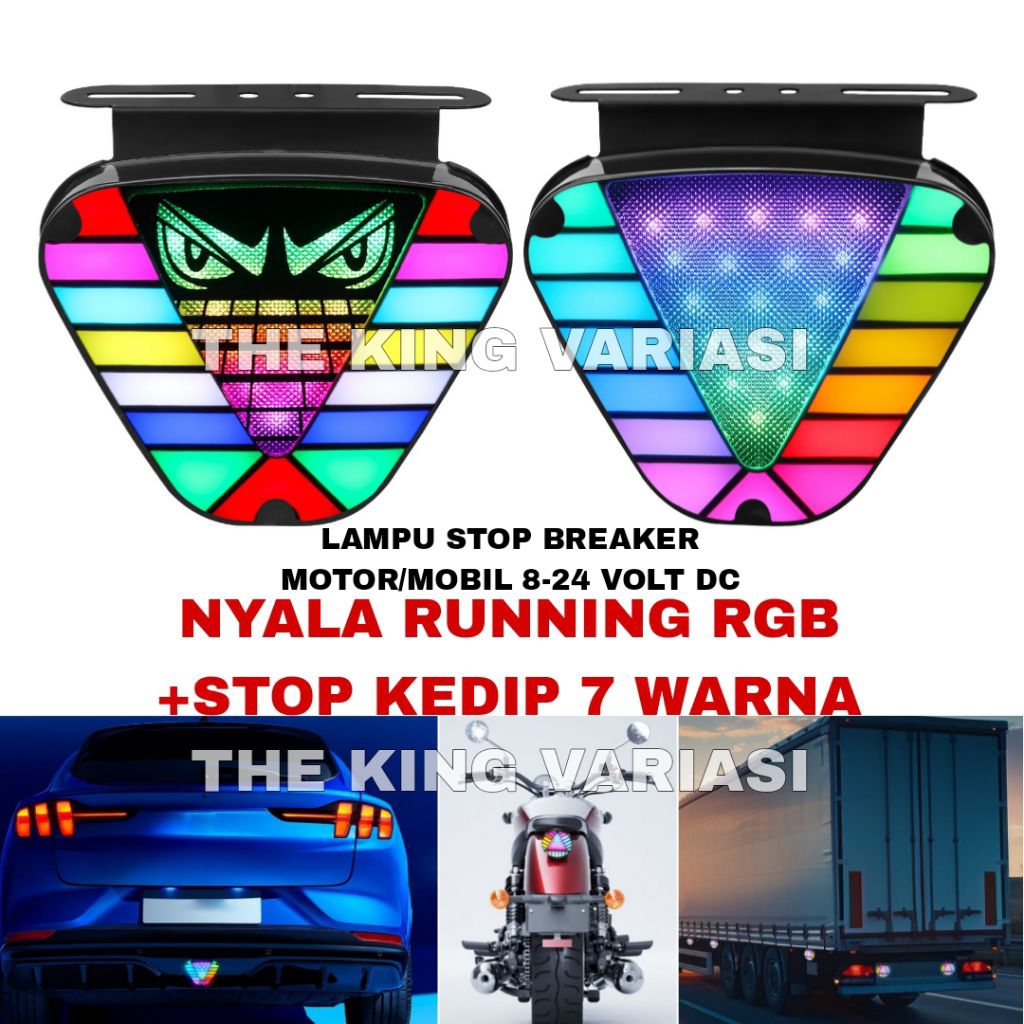 Jual LAMPU STOP LED BREAKET RGB MODE RUNNING DAN REM KEDIP / LAMPU STOP ...