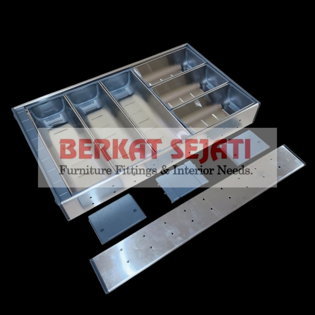 Jual Rak Sendok STAINLESS STEEL 4 LAYER Sekat Laci Garpu Pisau Alat ...