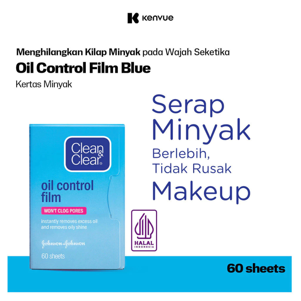 Jual Clean & Clear Oil Control Film Face Paper Blue 60 Sheets & Pink 50 ...