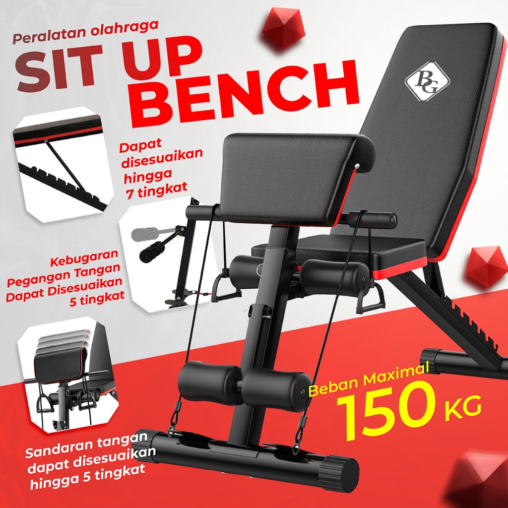 Jual HTD Sport Sit Up Bench Press Alat Olahraga Gym Dumbell Sit Up ...