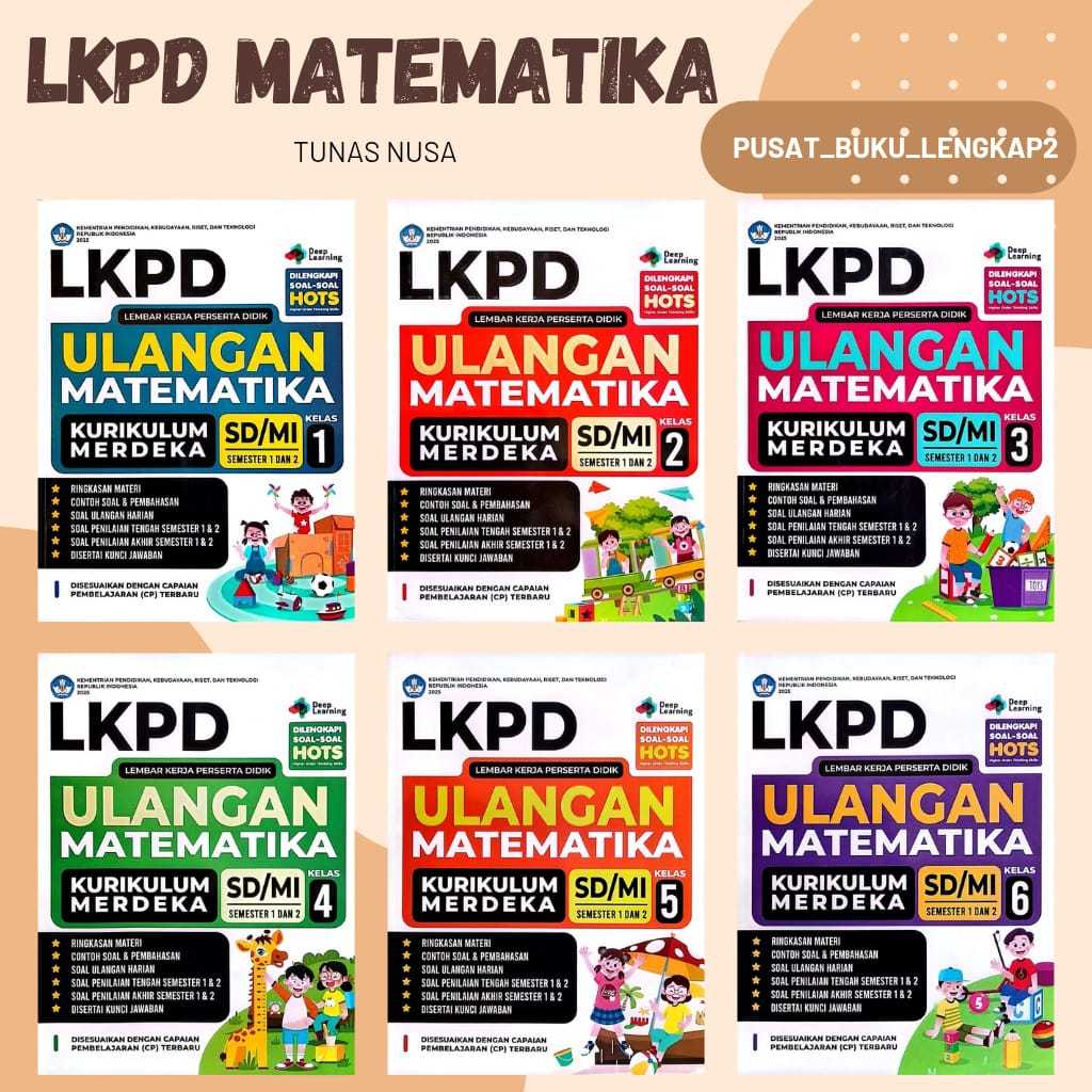 Jual LKPD ULANGAN MATEMATIKA KELAS 1,2,3,4,5,6 KURIKULUM MERDEKA SD/MI ...