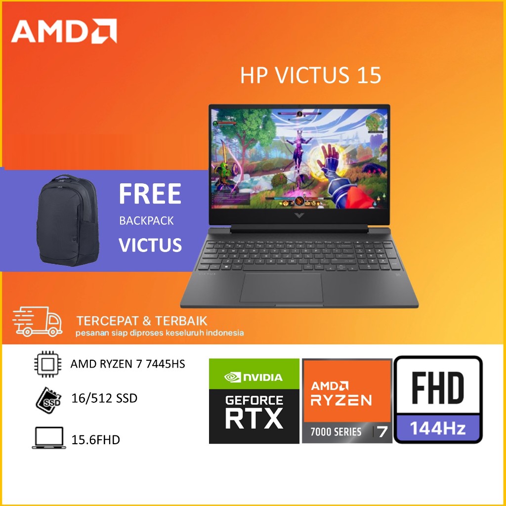 Jual HP VICTUS 15 RYZEN 7 7445HS RTX3050 6GB/ 16GB 512GB W11+OHS+M365B ...