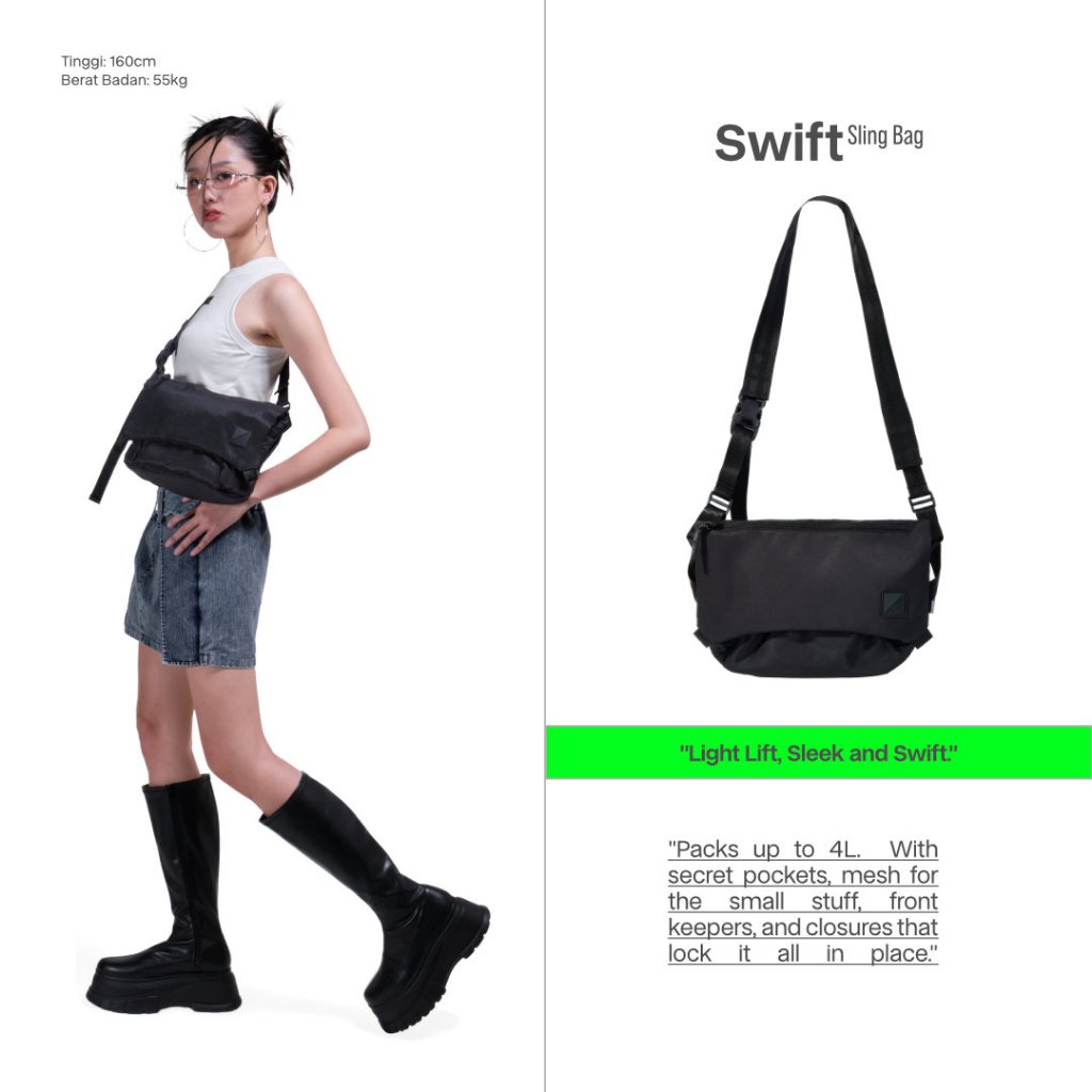 Jual SYMA. Swift Sling Bag Black | Shopee Indonesia