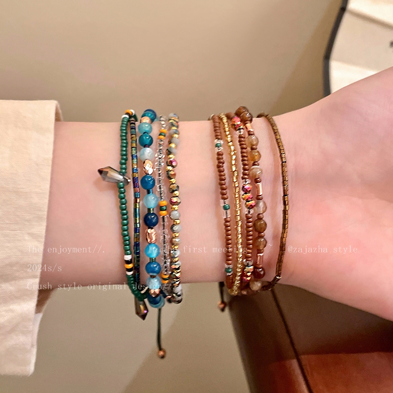 Jual Gelang Manik Set Bertumpuk Bergaya Bohemian Mewah Wanita Perhiasan ...