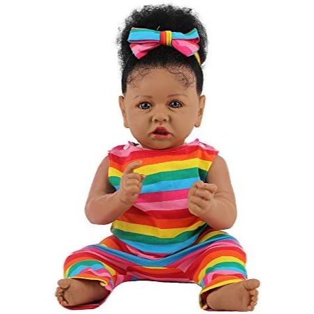 Jual HOOMAI Lifelike Reborn Baby Dolls with Soft Body African American ...