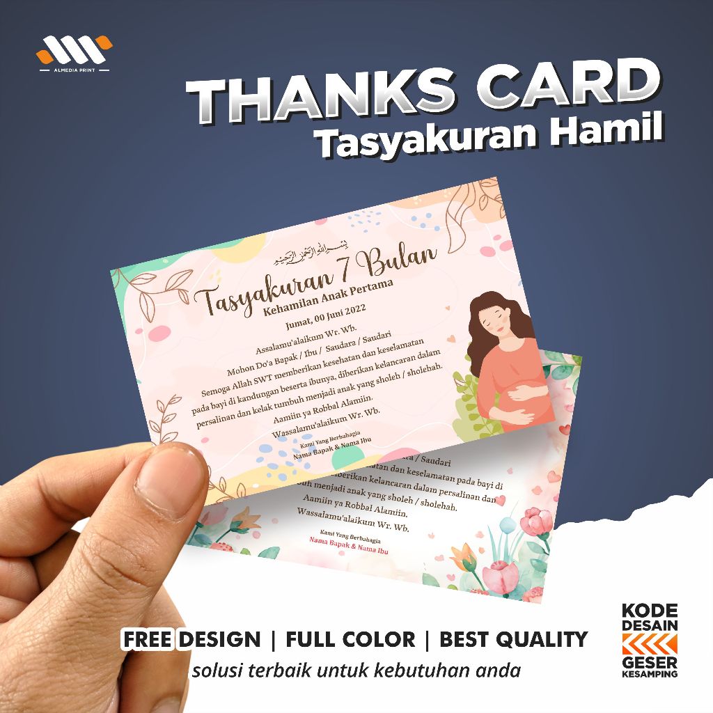 Jual Cetak Kartu Tasyakuran Hamil Kartu Sticker Stiker Syukuran ...