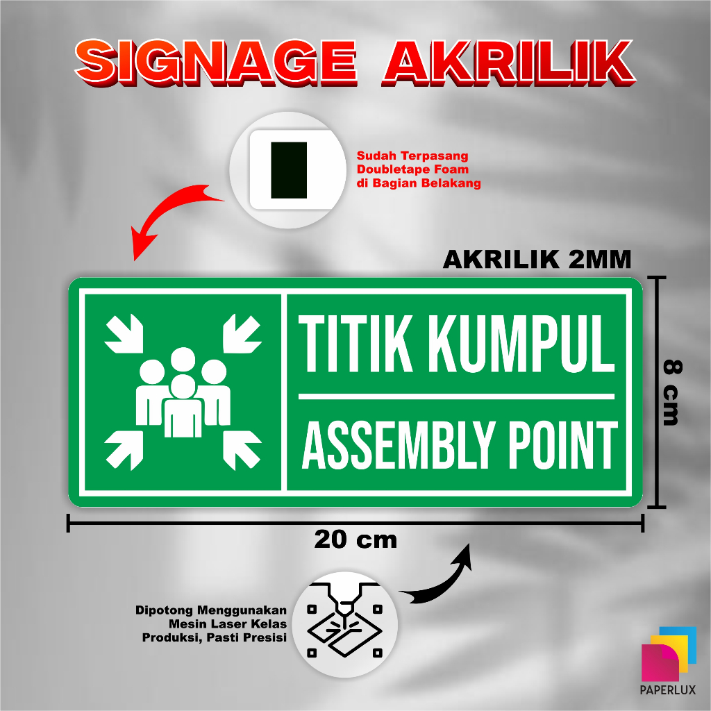 Jual SIGNAGE AKRILIK PREMIUM READY STOCK - PAPAN PETUNJUK AKRILIK TITIK ...
