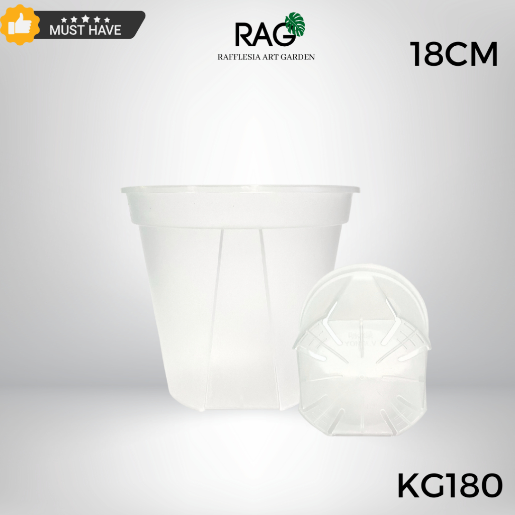 Jual POT TANAMAN BUNGA MINIMALIS TRANSPARAN LEBAR KG180 18CM | Shopee ...
