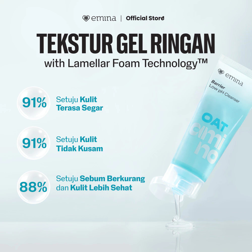 Jual Emina Barrier Low pH Cleanser 70ml - Oat Amino - Pembersih Wajah ...
