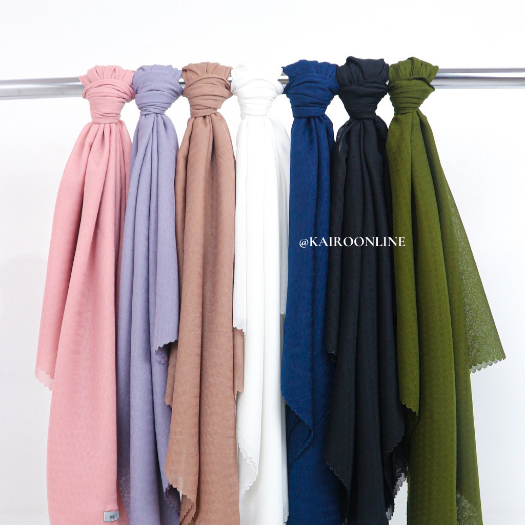 Jual Kairo Hijab - Plain Daisy - Hijab Segiempat Vennay Laser cut 110 x ...