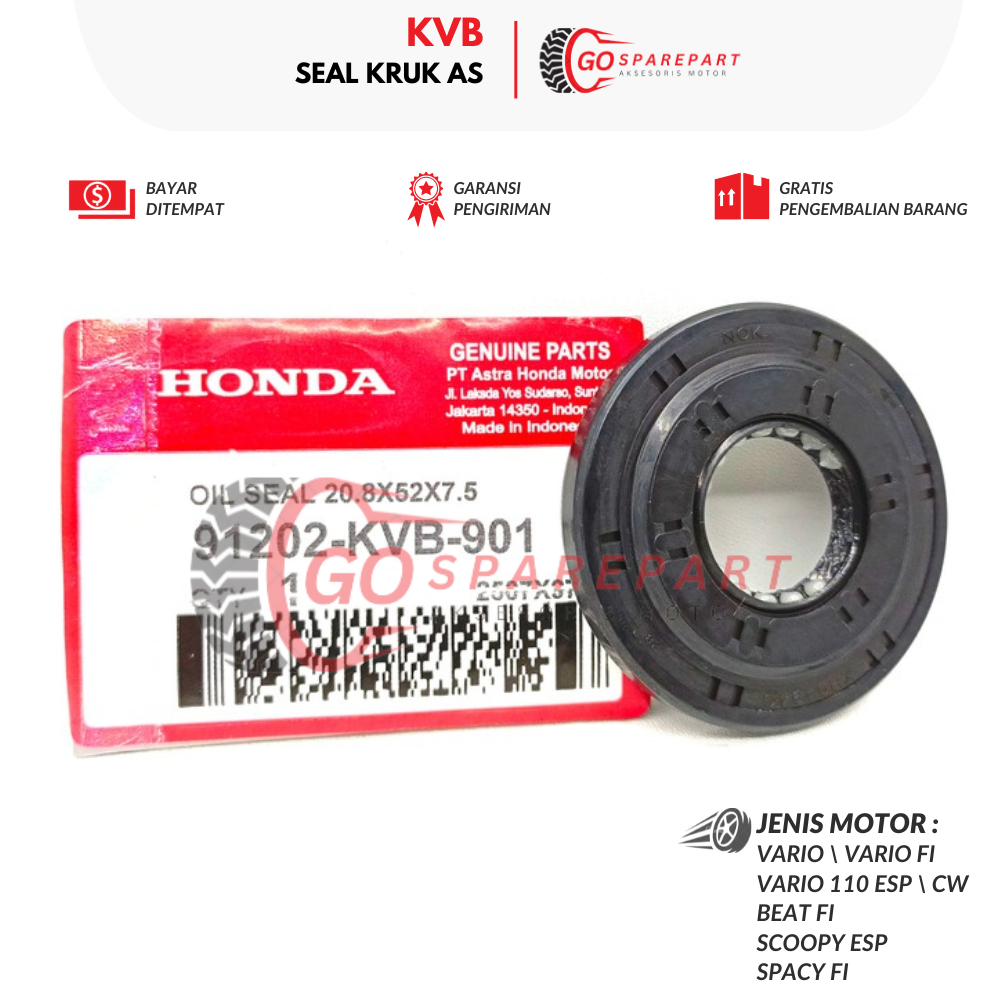 Jual KVB SEAL KRUK AS MOTOR HONDA VARIO / SIL KRUK MOTOR BEAT FI / SEAL CRANKSHAFT SCOOPY / SEAL ...
