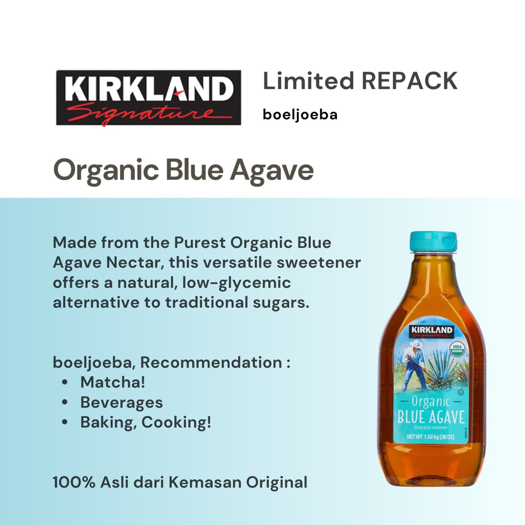 Jual Kirkland Signature- Organic Blue Agave Syrup Repack [30] g ...