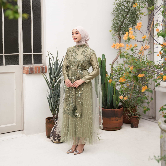 Jual Aura Label - Rosemary Dress In Olive Green | Shopee Indonesia