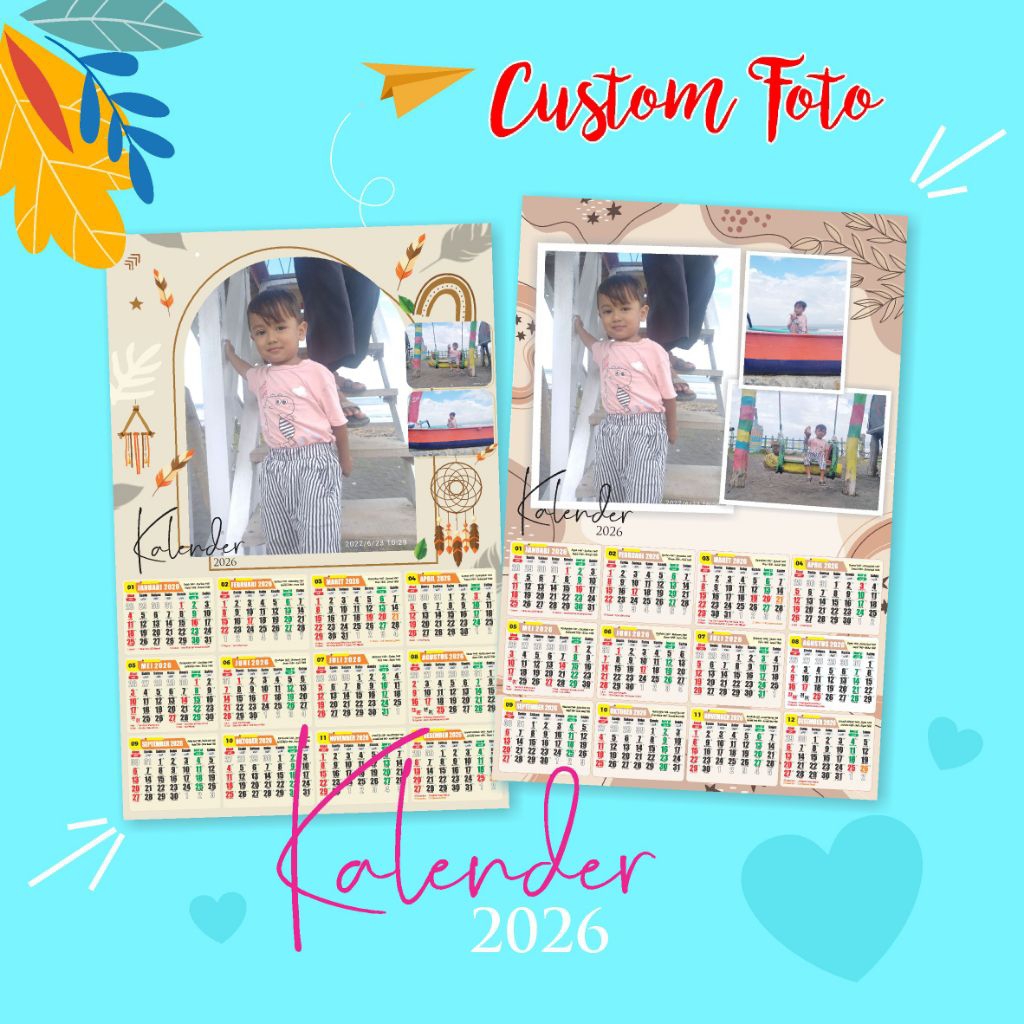 Jual KALENDER CUSTOM FOTO 2026 plus Klep Seng | Shopee Indonesia
