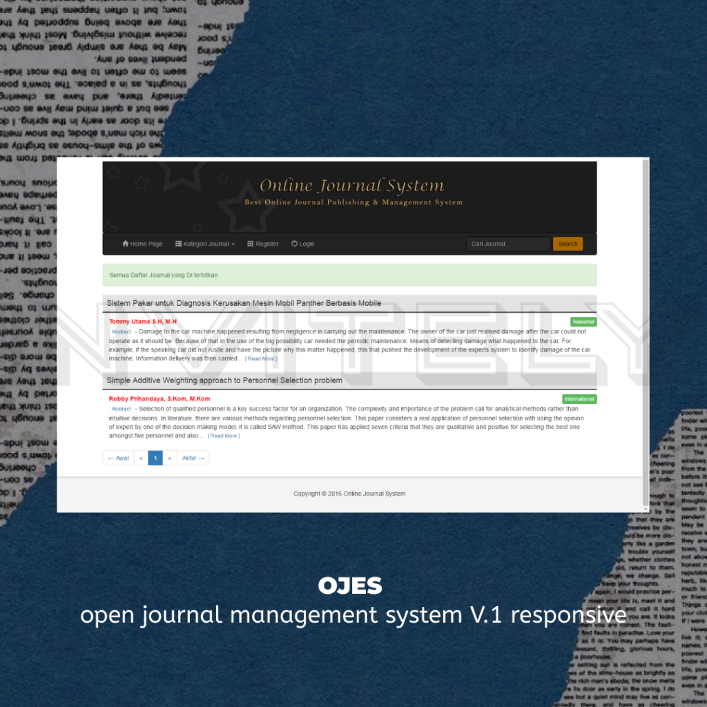 Jual OJES - open journal management system V.1 responsive | Shopee ...