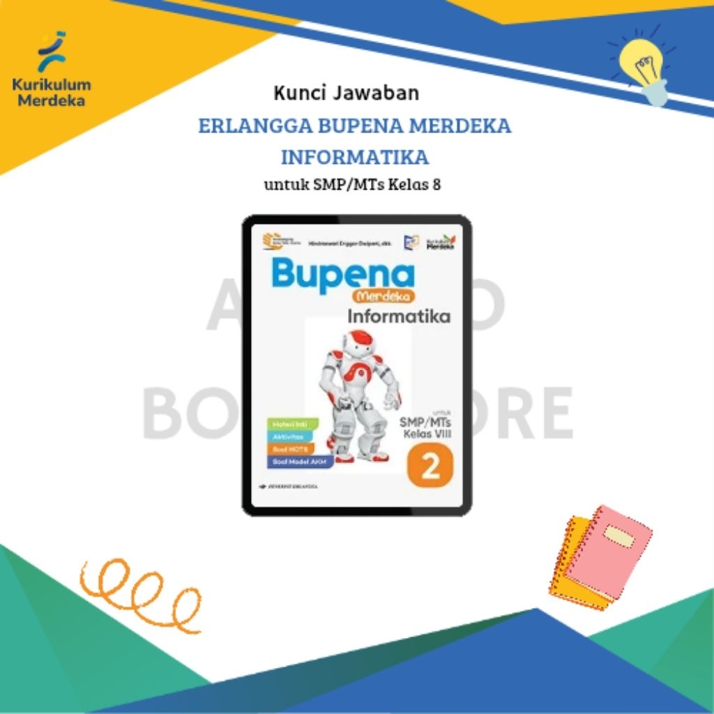 Jual Kunci Jawaban BUPENA MERDEKA Informatika SMP/MTs Kelas 8 Kurikulum Merdeka Erlangga ...