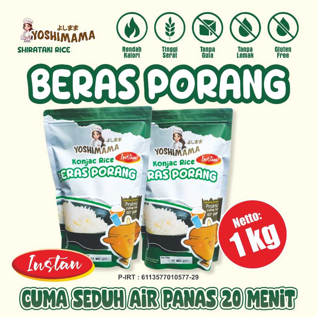 Jual Yoshimama Beras Porang Instan/Beras Shirataki/Konjac Rice - 1KG ...