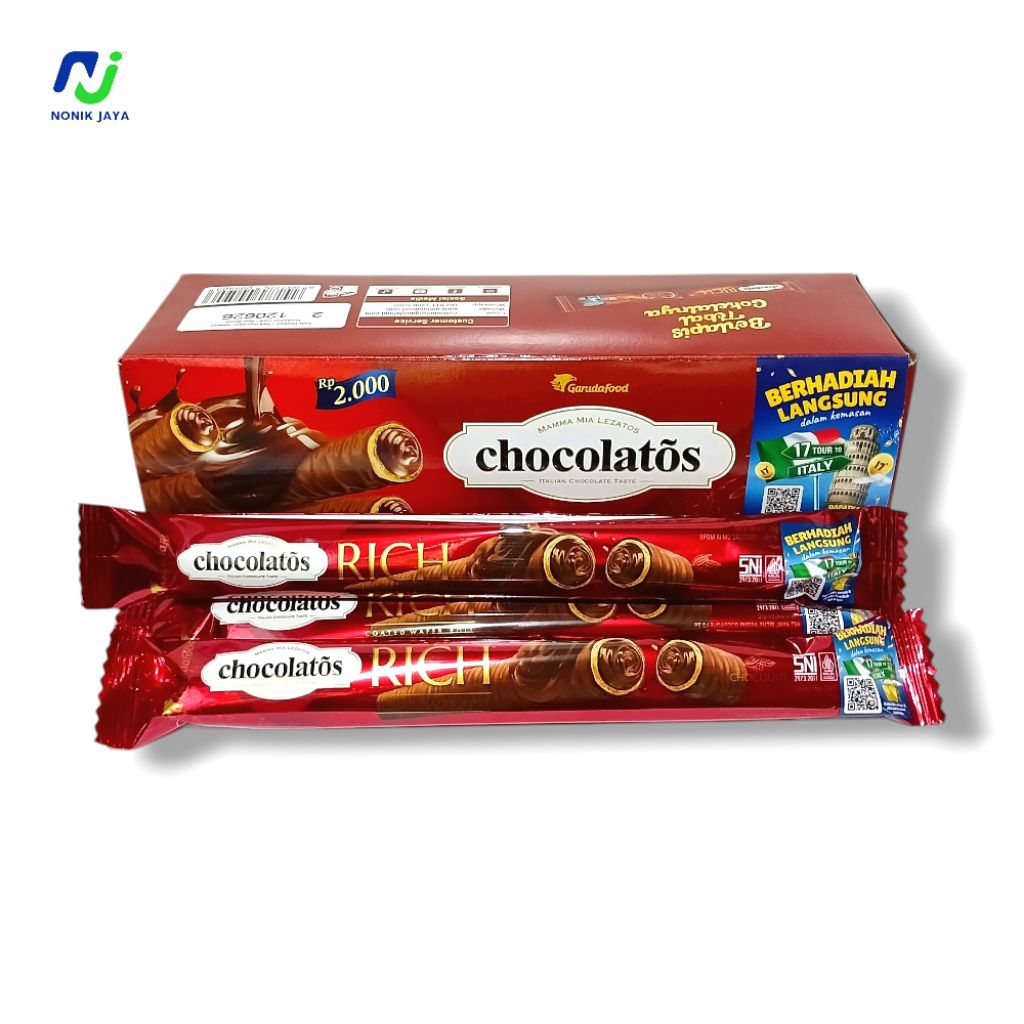 Jual Chocolatos Rich Chocolate Coated Wafer Roll Box Isi 12 Pcs@20gr ...