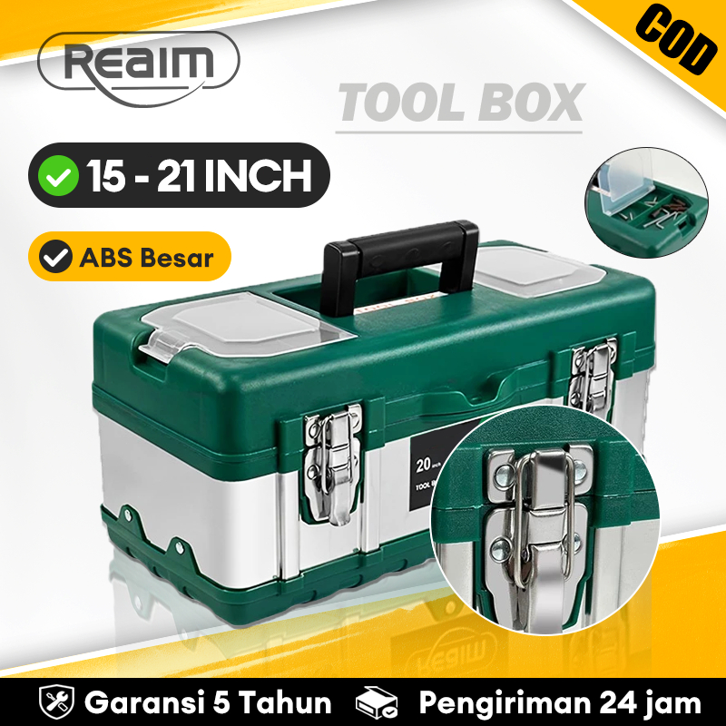 Jual REAIM Tool Box Besar 15/18/20/21 inch Bahan PP Tool box set/2 ...