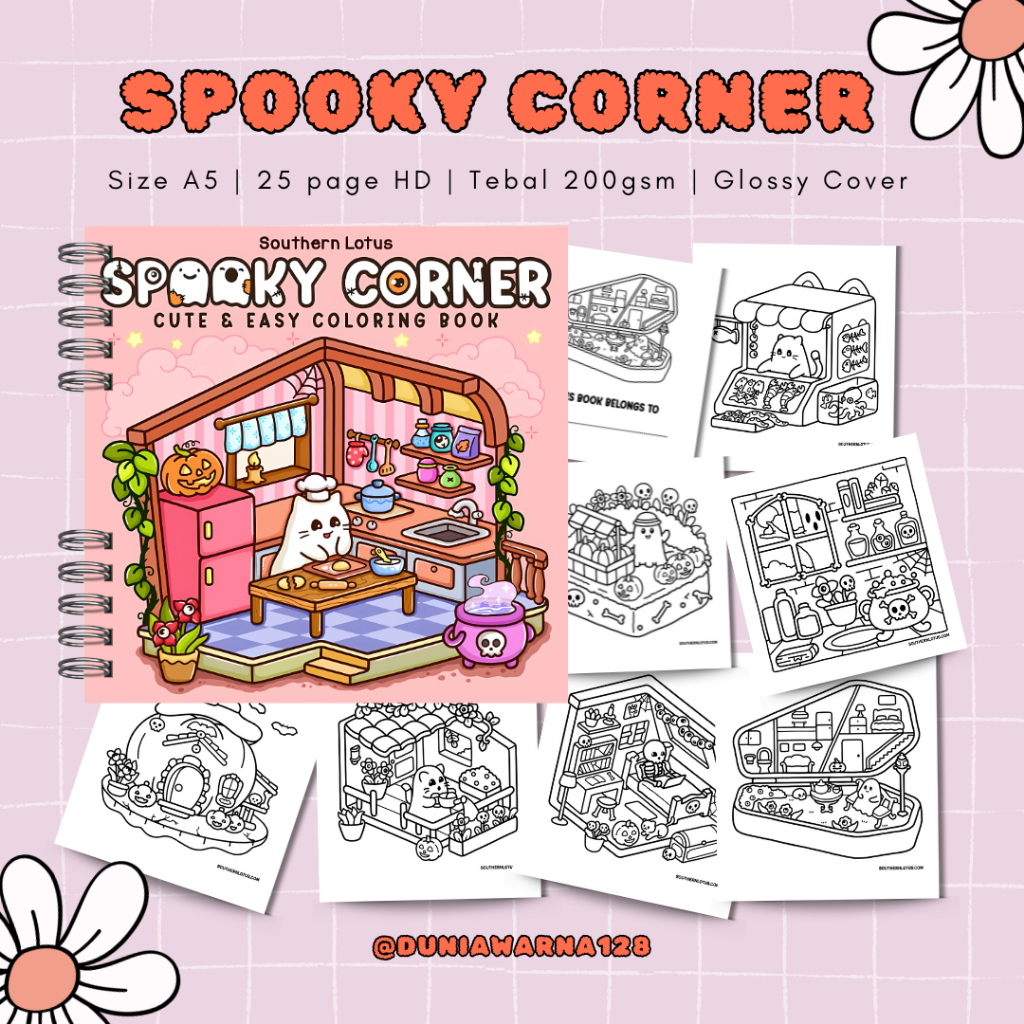 Jual Coloring Book Lotus Spooky Corner bold easy drawing Buku mewarnai ...