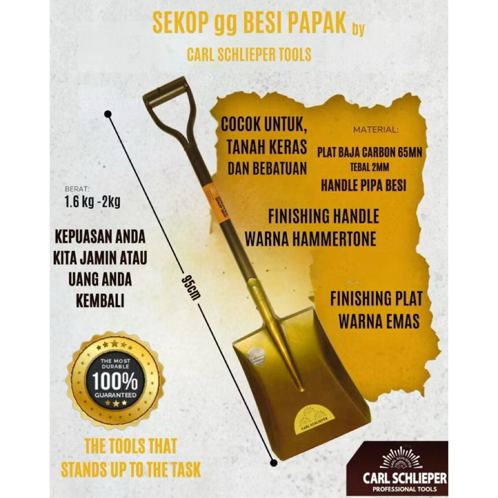 Jual CARL SCHLIEPER Sekop Gagang Besi Papak Dan Lancip Mata | Shopee ...