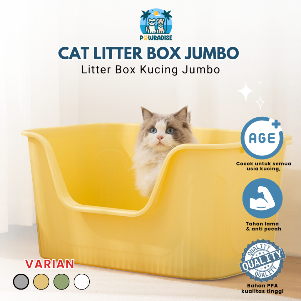 Jual Cat Litter Box Besar Model Terbuka Tempat Kotoran Kucing Bak Pasir ...