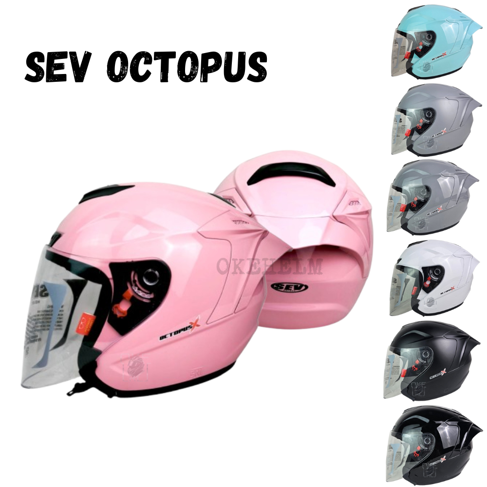 Jual Helm Sev Octopus X Solid Pink / Helm Half Face Original 100% SNI ...