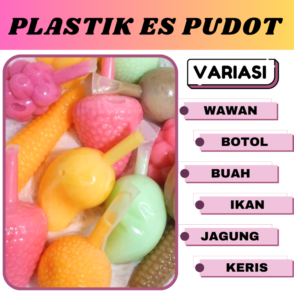 Jual Kemasan Plastik Pudot Karakter Buah isi -+ 100 pcs Bungkus Es ...