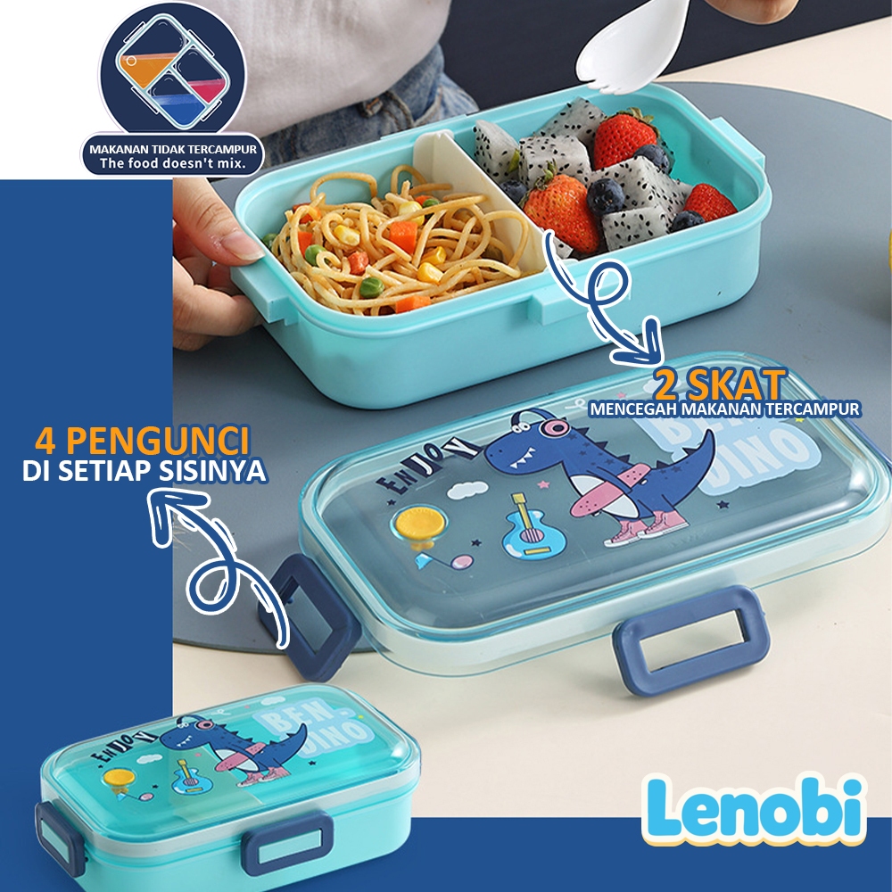 Jual LENOBI - Lunch Box Paud Unicorn Astronot Dino Kotak Bekal Bento Sekat 700 ML | Shopee Indonesia