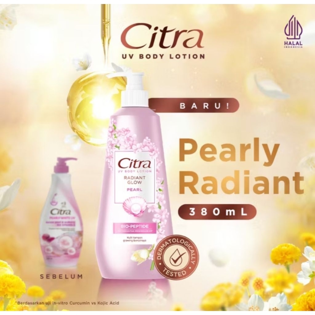Jual Citra Hand & Body Lotion Pearly White UV 380ml (Kemasan Baru) | Shopee Indonesia