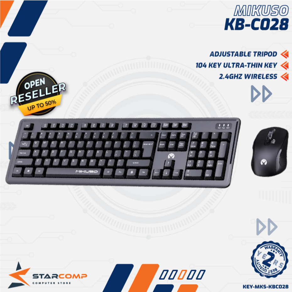 Jual MIKUSO KB-C028 WIRELESS COMBO KEYBOARD AND MOUSE || KEYBOARD SET ...