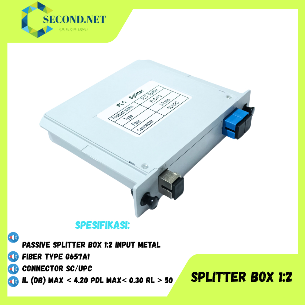 Jual Passive Splitter Box 1:2 input METAL FIBER TYPE G657A1 CONNECTOR ...
