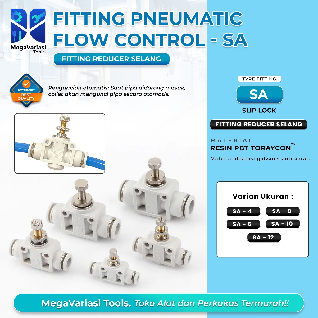 Jual Flow / Speed Control Valve 6 mm - Pneumatic Quick Fitting ...