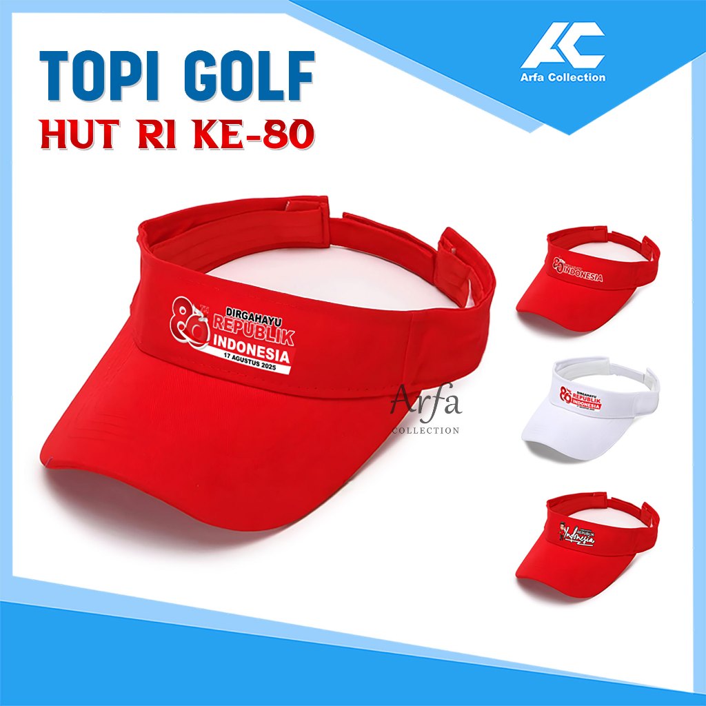 Jual Topi Golf Dewasa Merah Putih sepesial HUT RI Sablon Indonesia ...