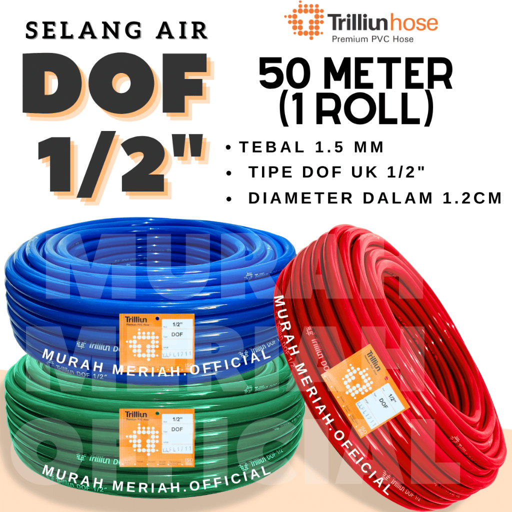 Jual SELANG TRILLIUN DOF 1/2 INCH ROLL ( 50 METER / 100 METER ) | Shopee Indonesia