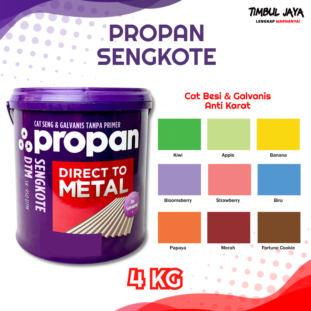 Jual Propan Cat Anti Karat 4kg Hitam Putih Biru Hijau Ungu Merah Kuning ...