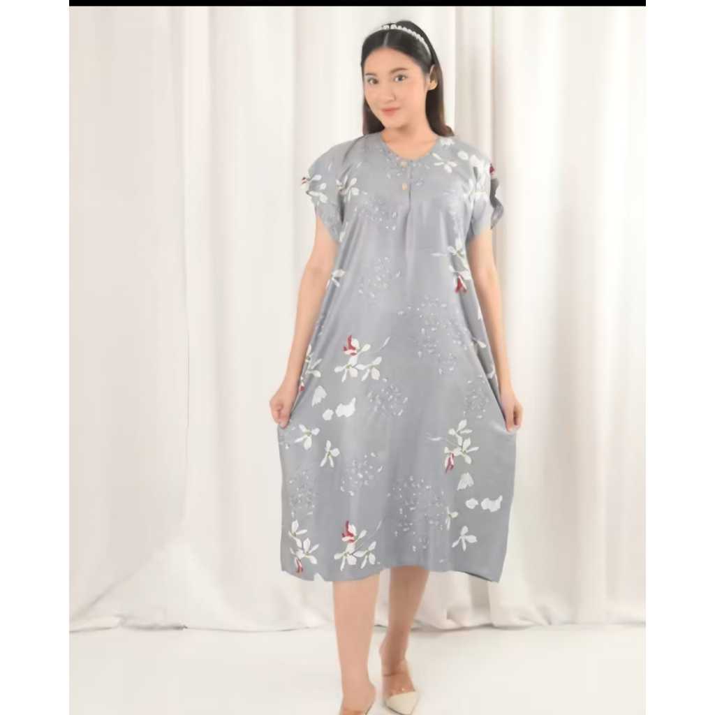 Jual Dress Daster Jumbo LD 110 Kantong Kekinian Busui Friendly | Shopee ...
