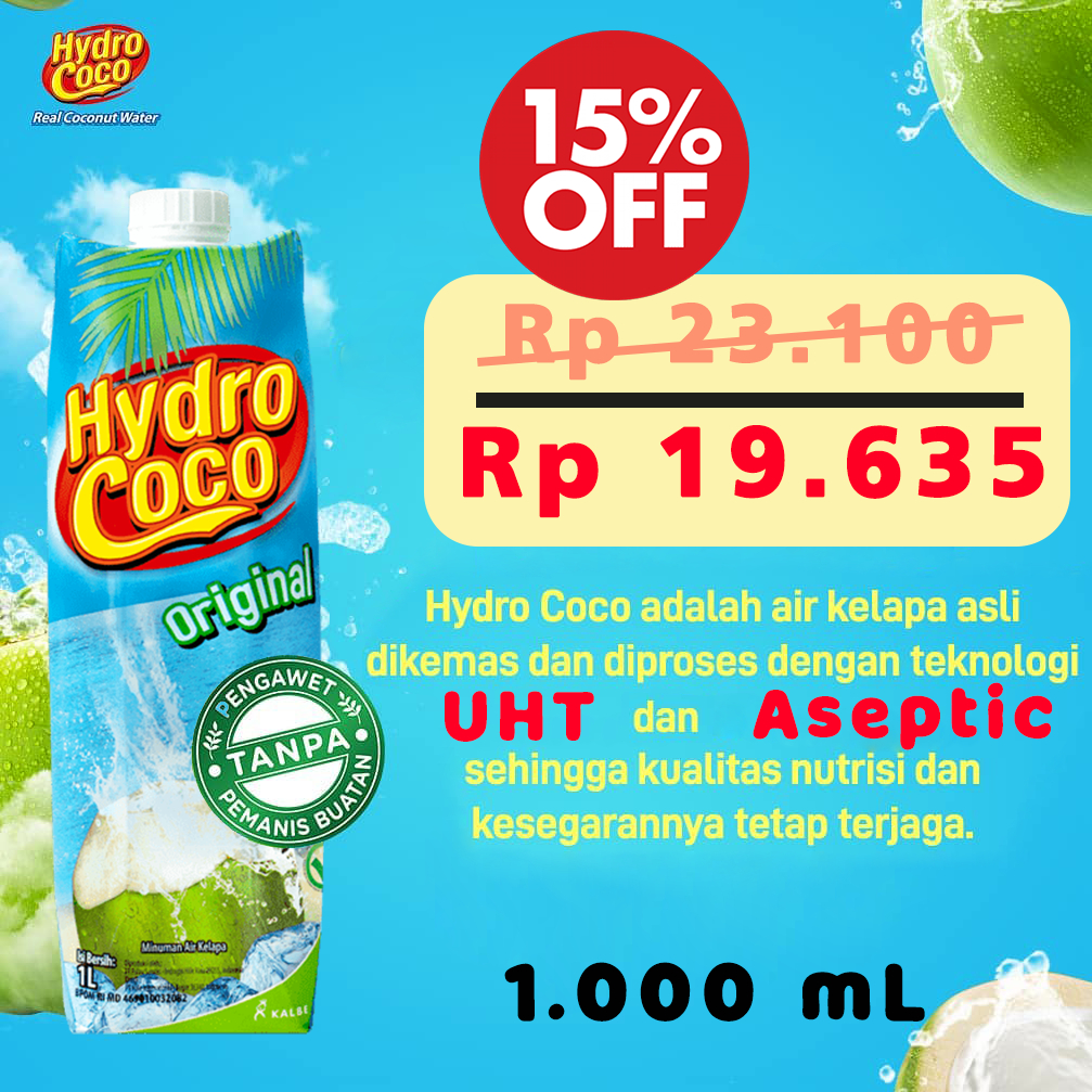 Jual Hydro Coco 1lt Original Minuman Air Kelapa | Shopee Indonesia